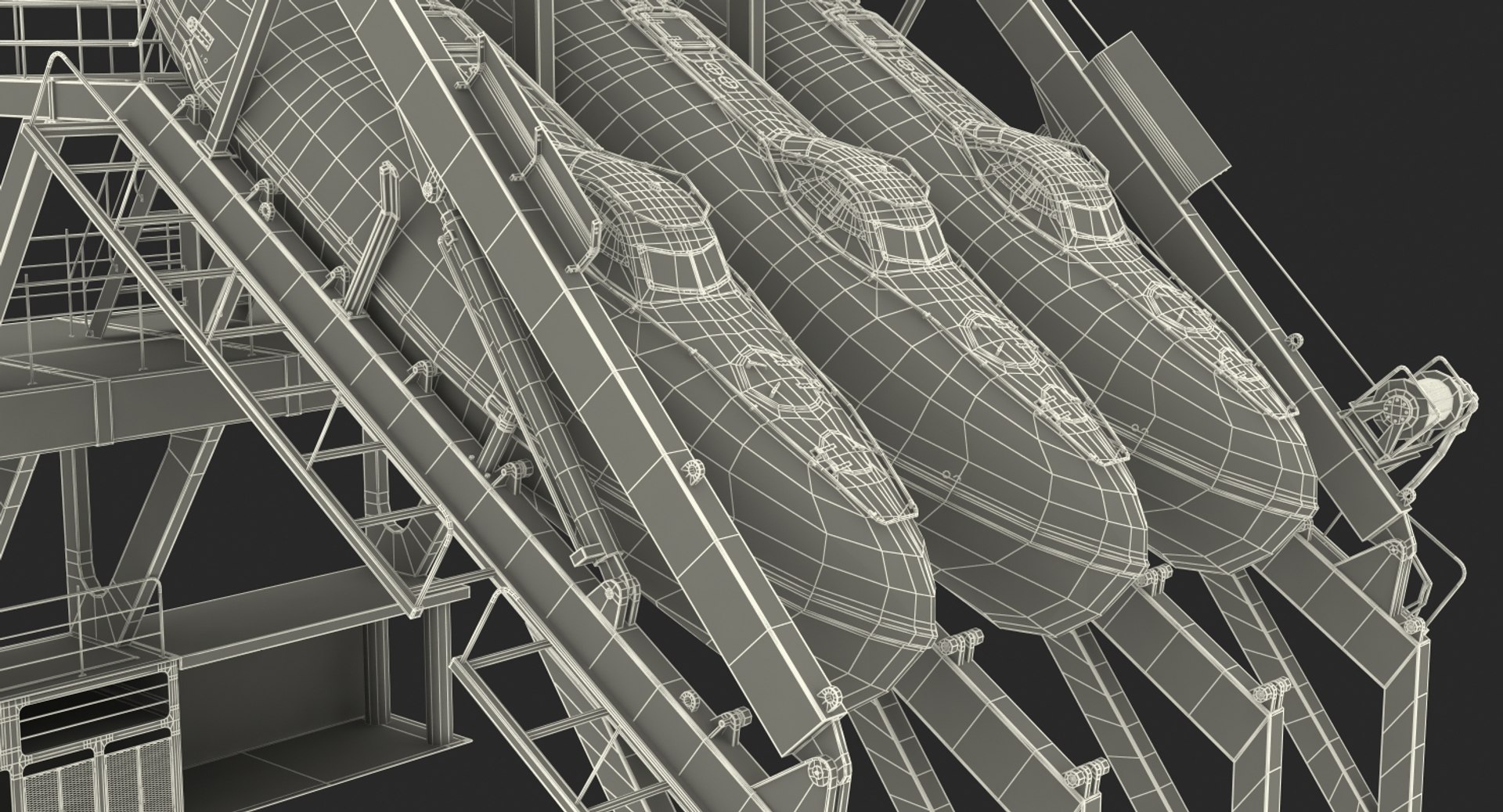 3D freefall lifeboats hydraulic launch - TurboSquid 1366949