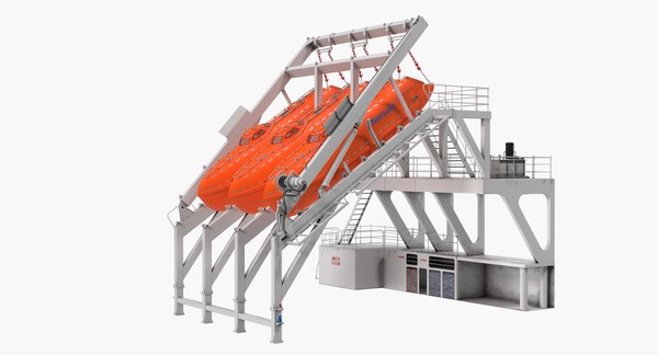 3D freefall lifeboats hydraulic launch - TurboSquid 1366949