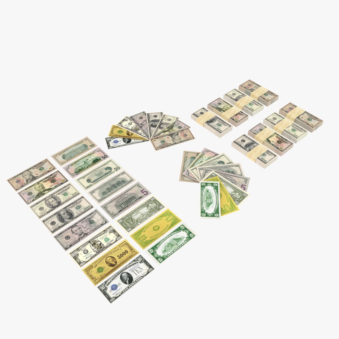 US dollars collection 3D model - TurboSquid 2100132