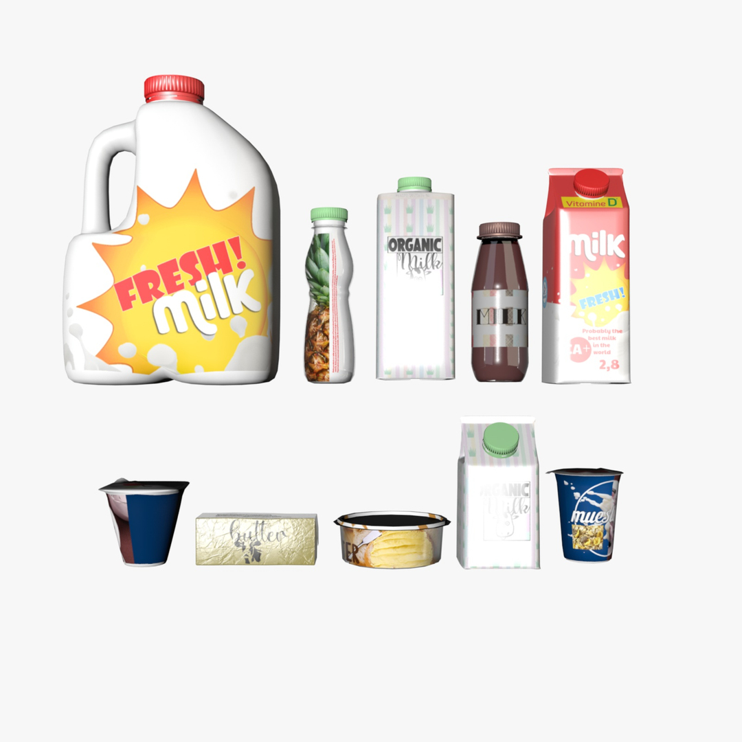 3D model Dairy products - TurboSquid 1721777