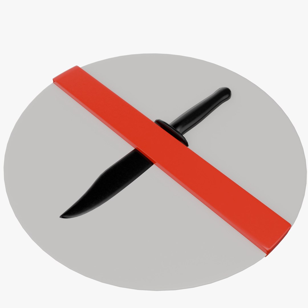 No Knife - Knife Prohibition Sign Weapon Ban 3D Model - TurboSquid 2344543