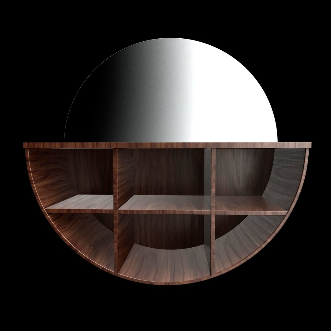 Half Circle Chest Of Drawers With Mirror 3D - TurboSquid 2195073