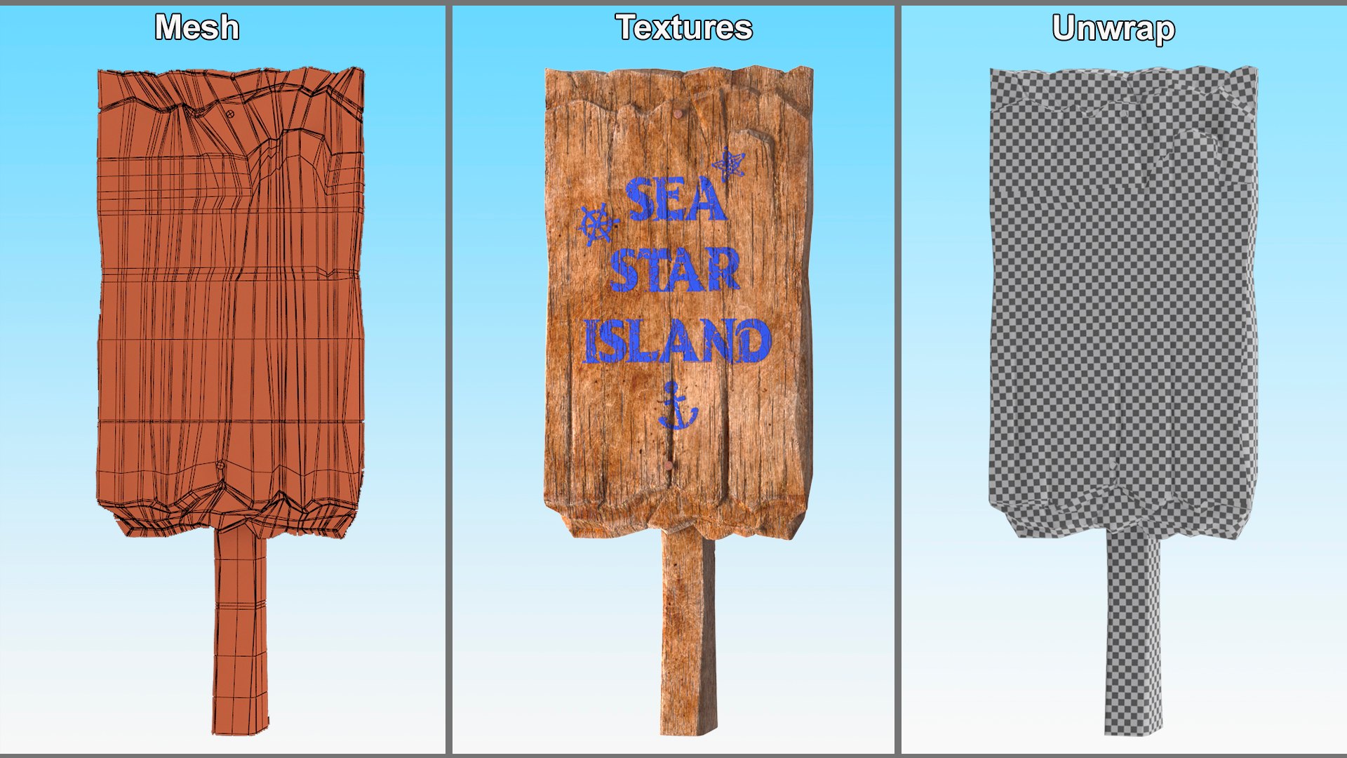 Aged Wooden Rustic Sign Board Model - TurboSquid 2112380
