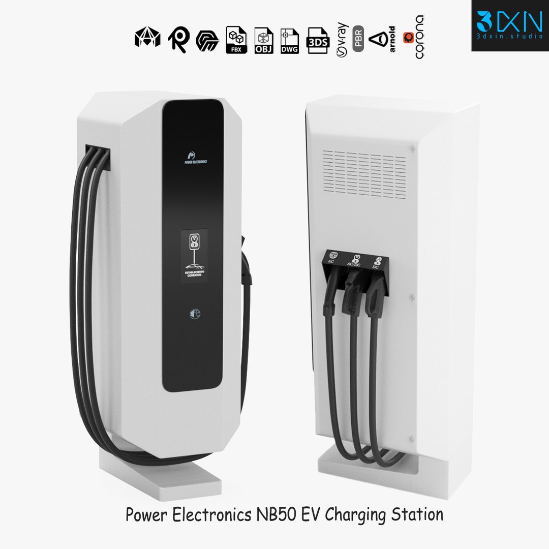 3D Model Power Electronics NB50 EV Charging Station - TurboSquid 2280871