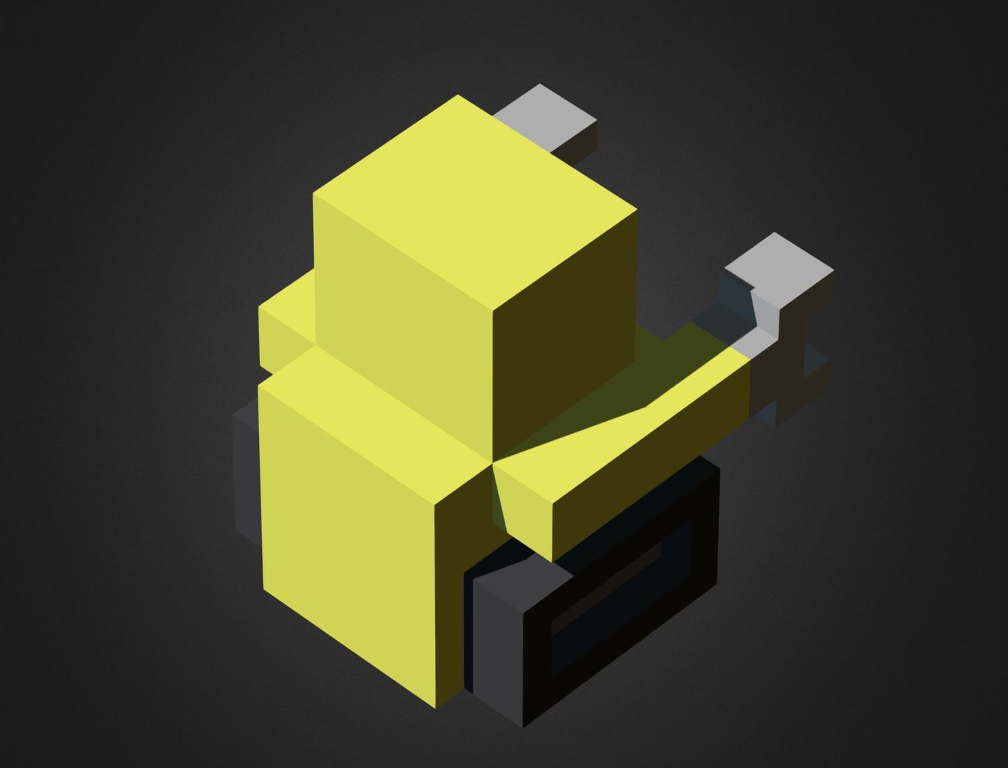 Simple Voxel-style Robots Voxel 3d Model