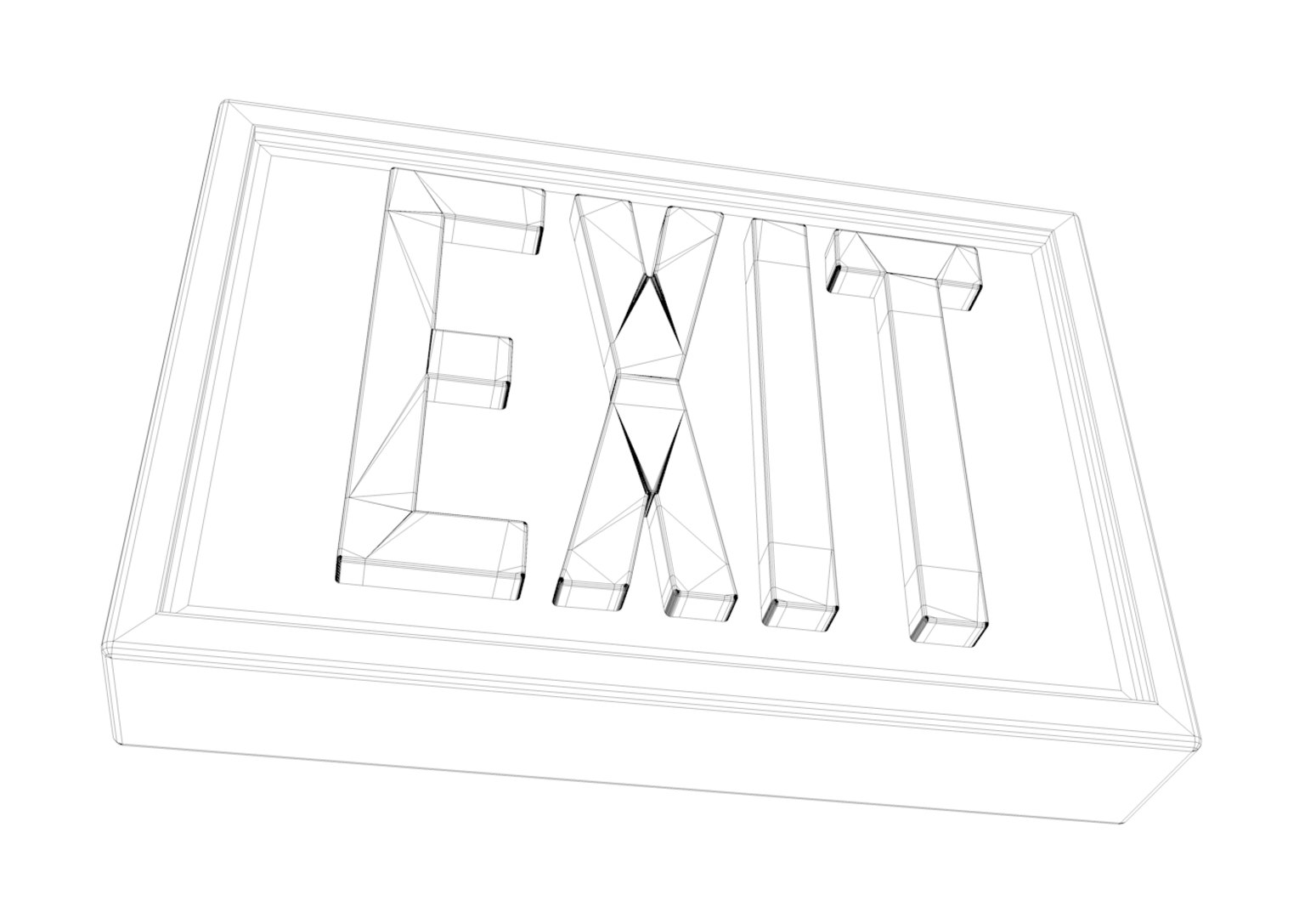 Exit sign 3D model - TurboSquid 1391551