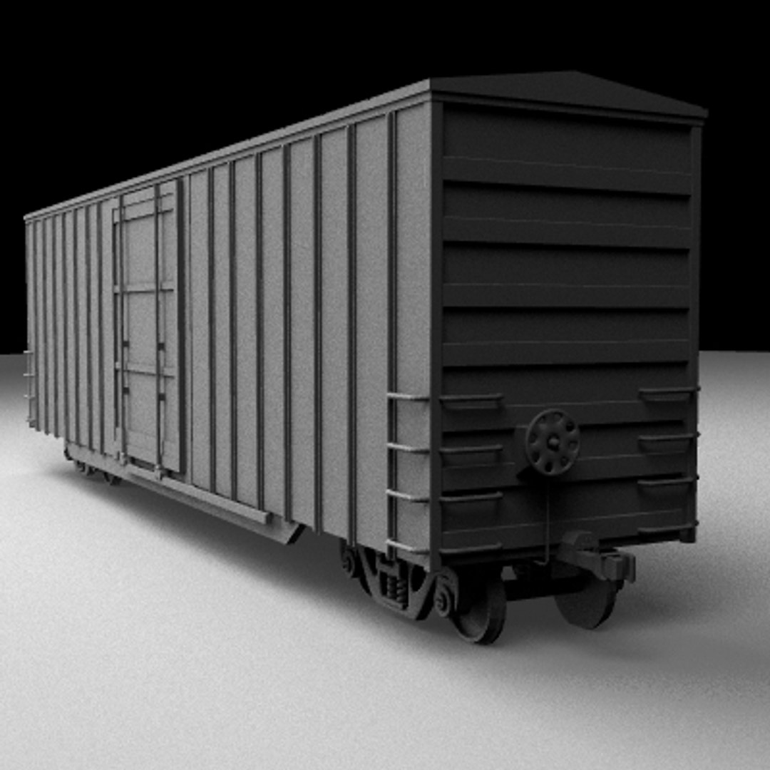 railroad box car 3d lwo