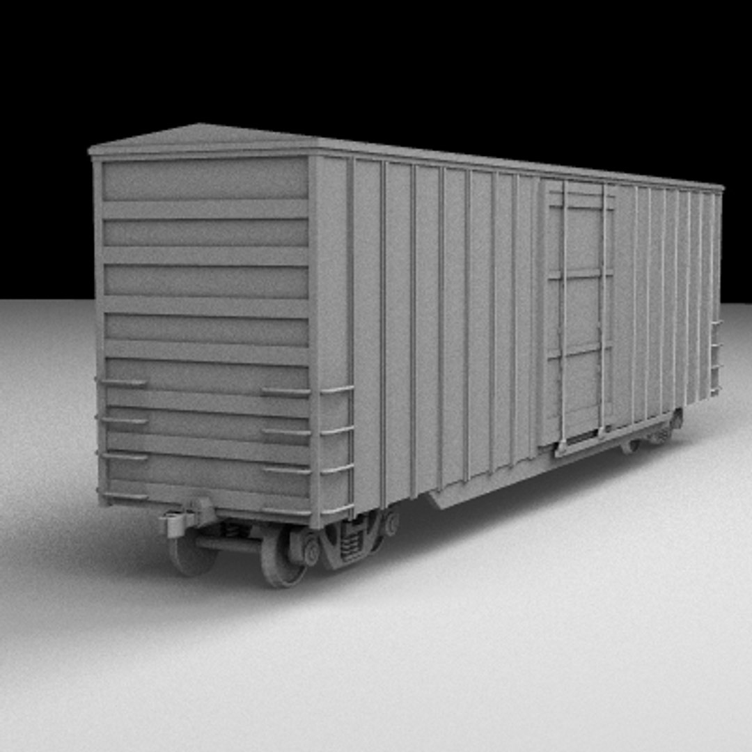 railroad box car 3d lwo