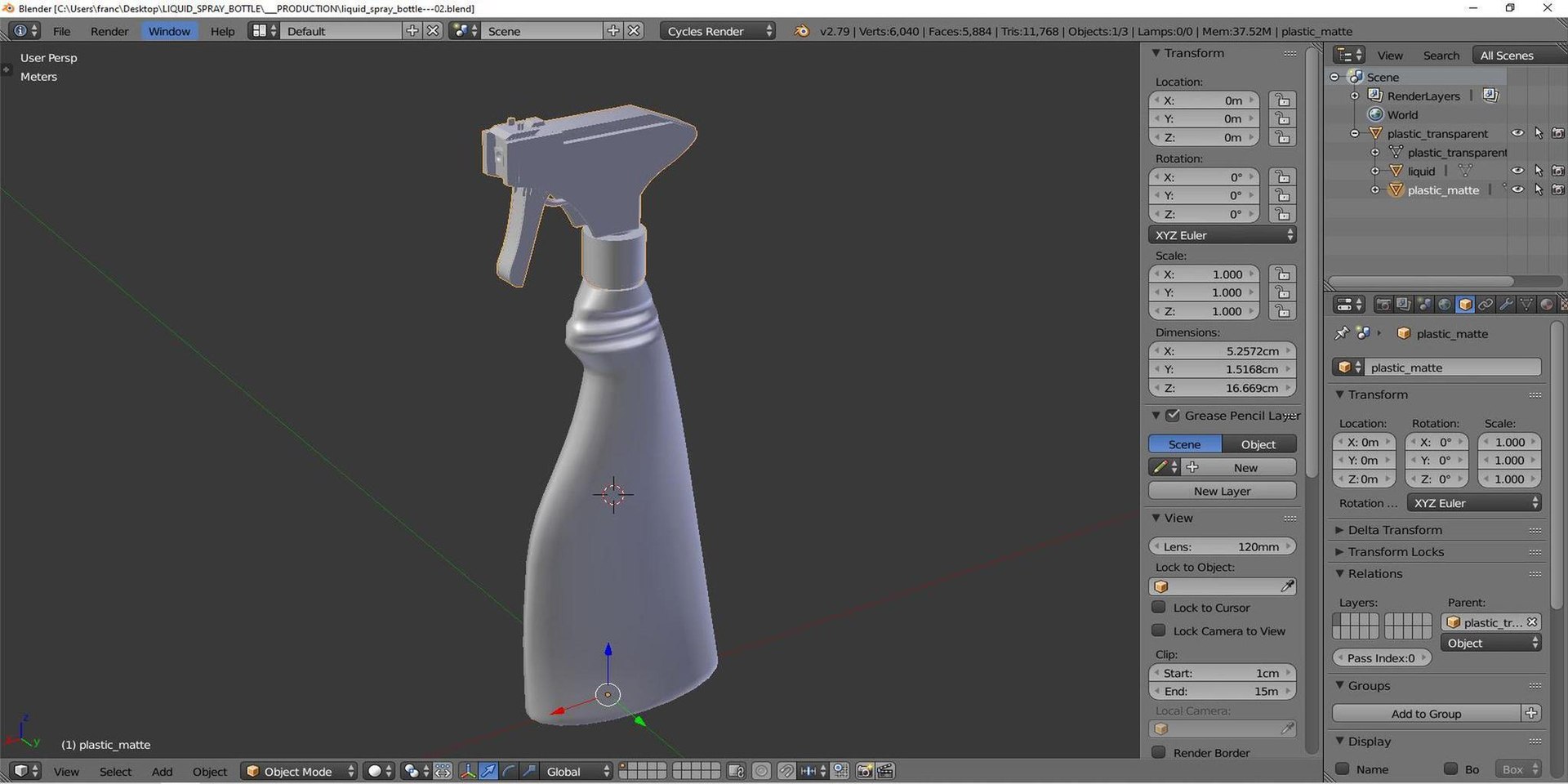Liquid Spray Bottle 3d Model
