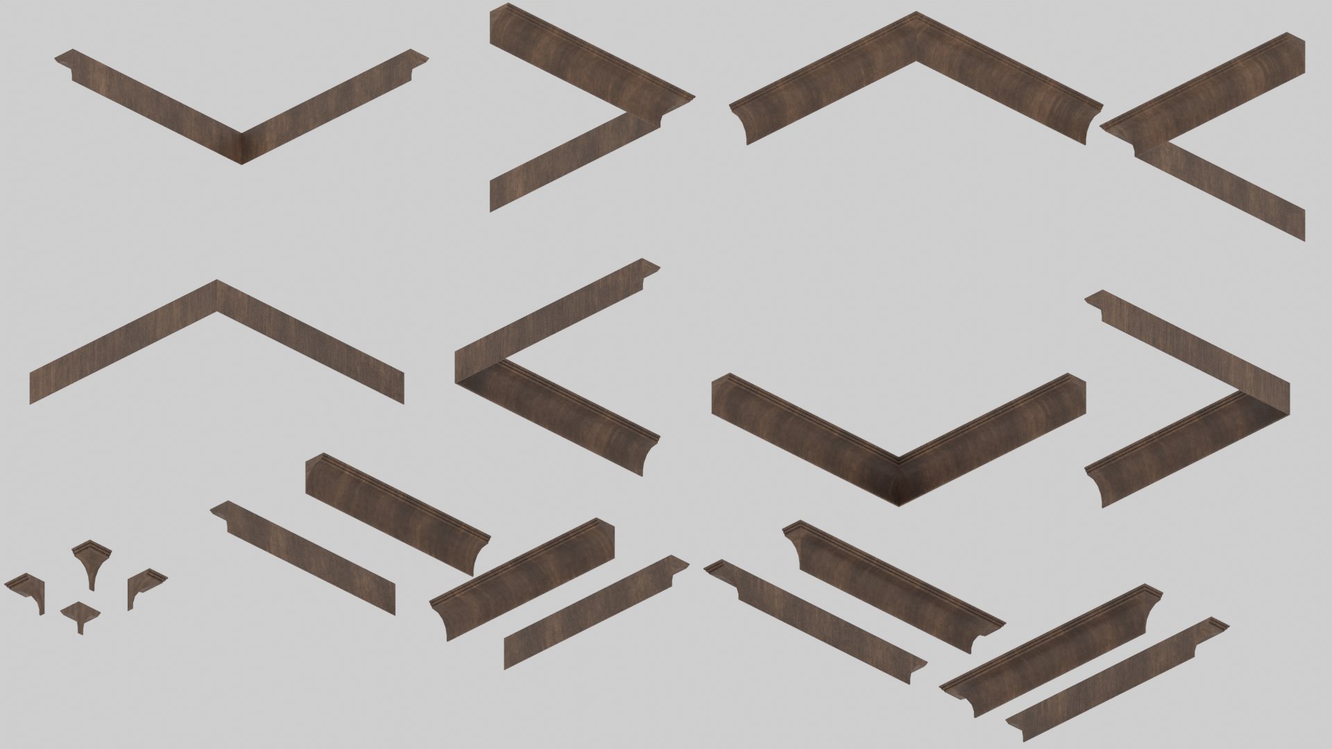 3D Architectural Interior Wood Kit - TurboSquid 2137923