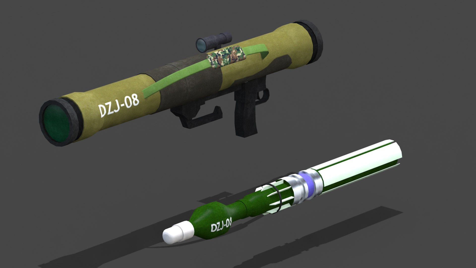 Chinese DZJ08 Rocket Launcher 3D Model - TurboSquid 2073719