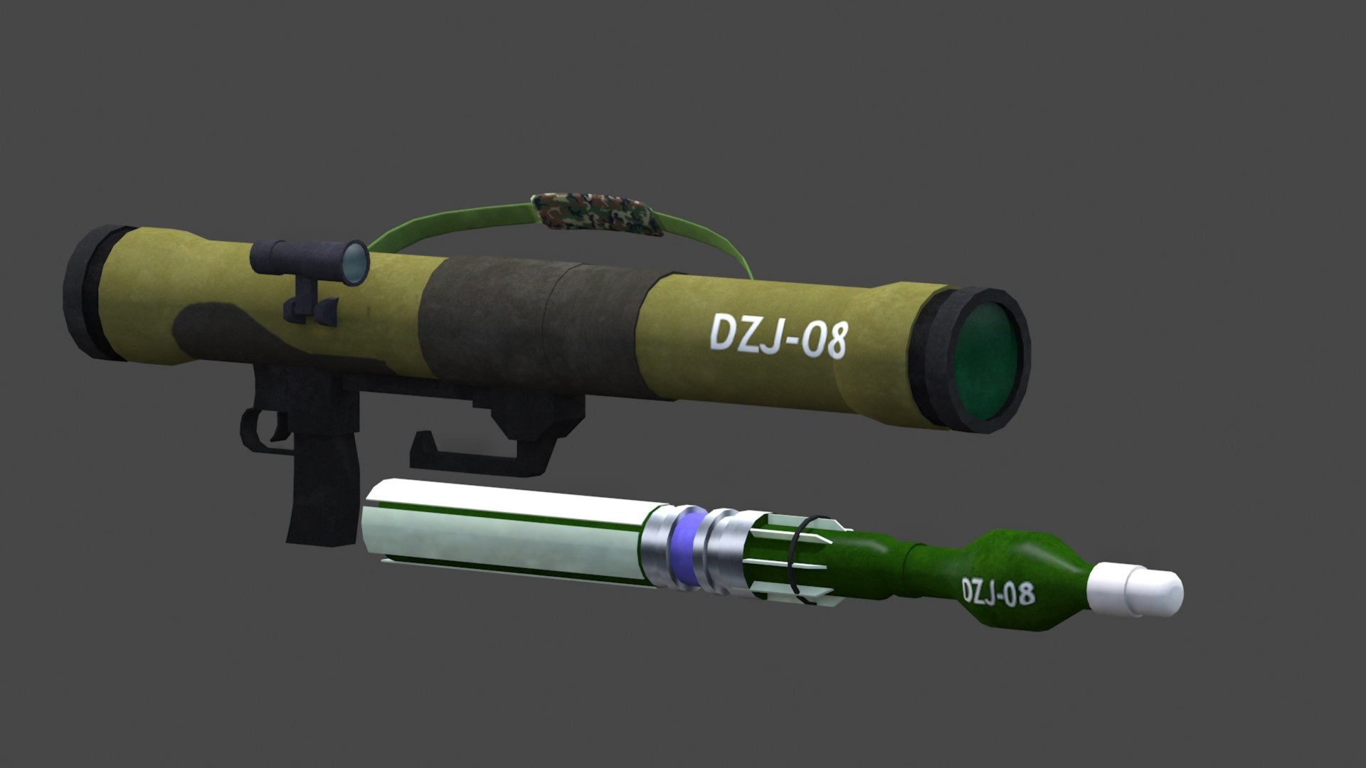 Chinese DZJ08 Rocket Launcher 3D Model - TurboSquid 2073719