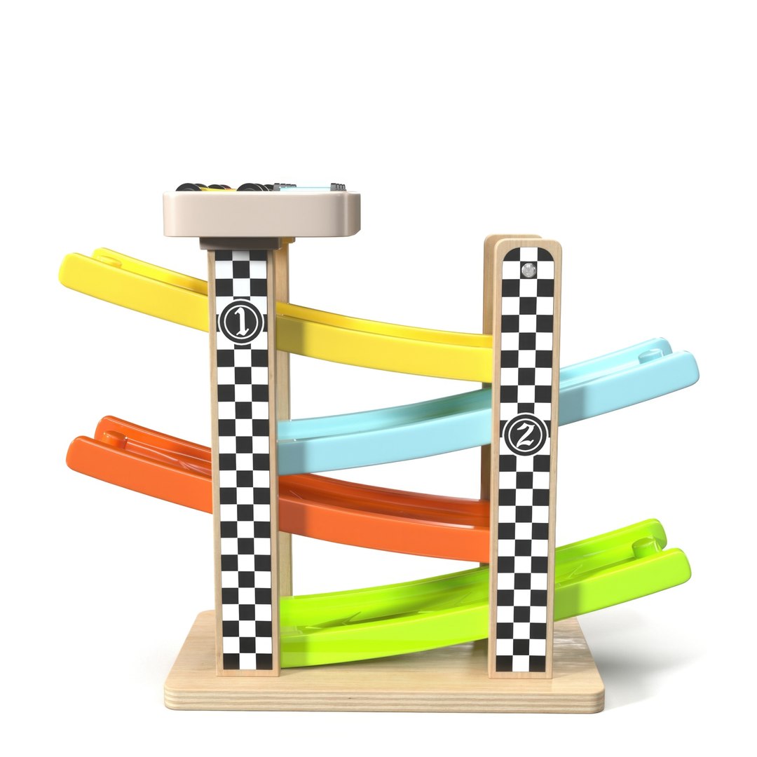 Top Bright Toddler Gifts Wooden Race Track Car Ramp Racer PBR 3D ...