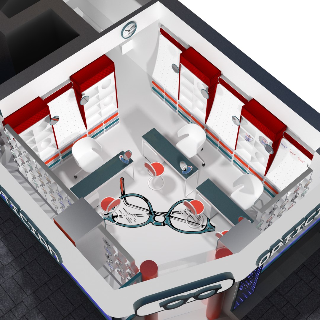 Rhinoceros Optician Store Interior 3d Model
