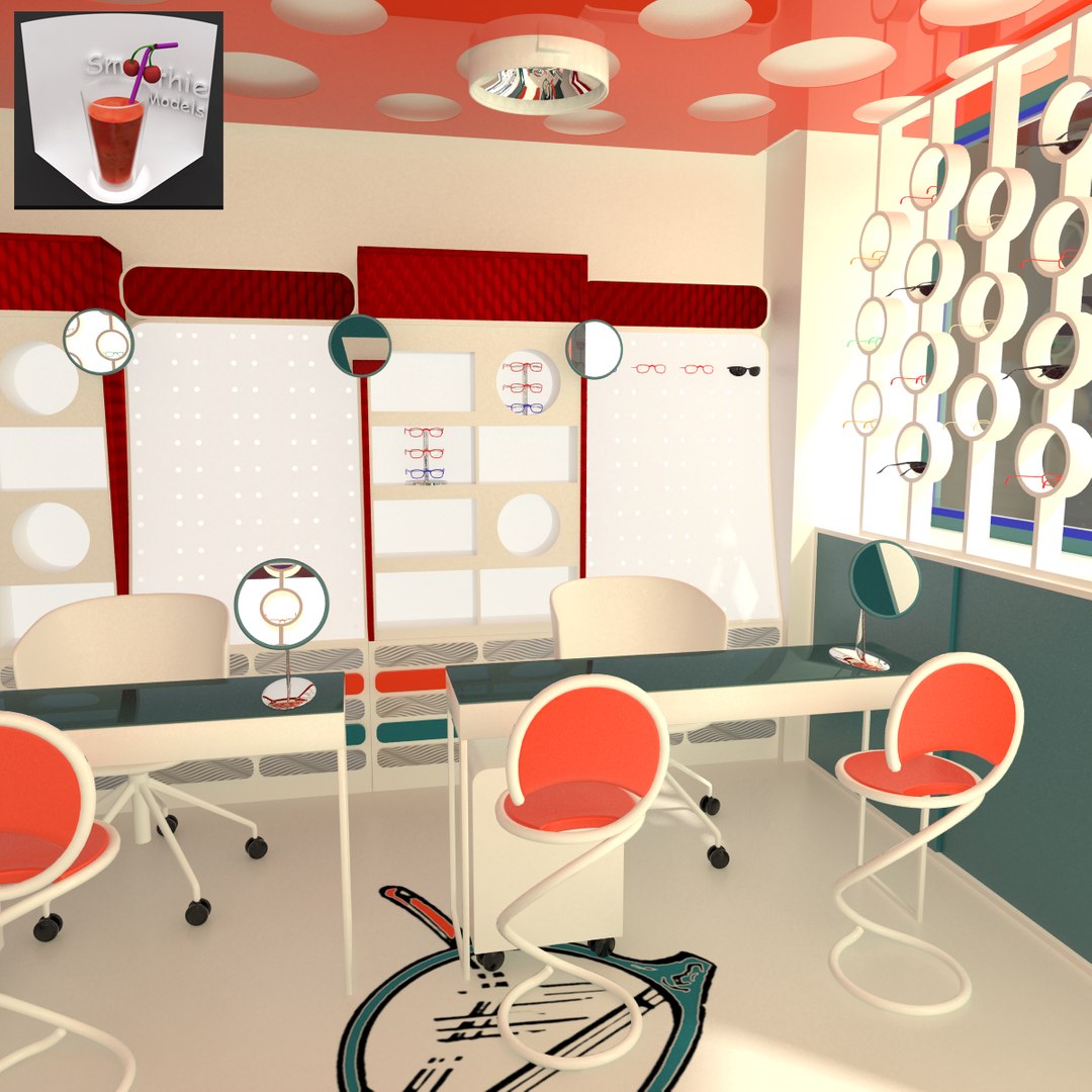 Rhinoceros Optician Store Interior 3d Model