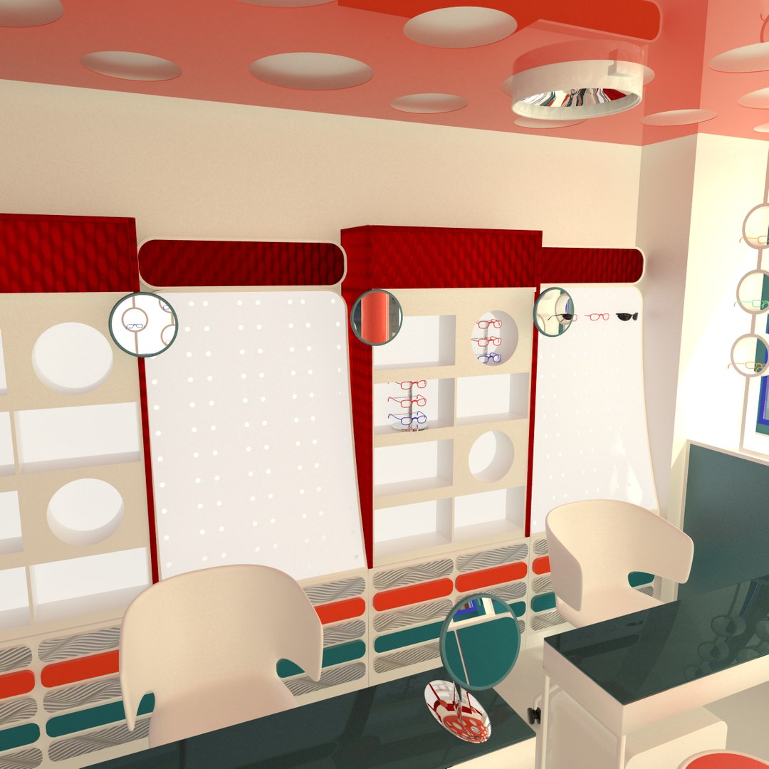 Rhinoceros Optician Store Interior 3d Model