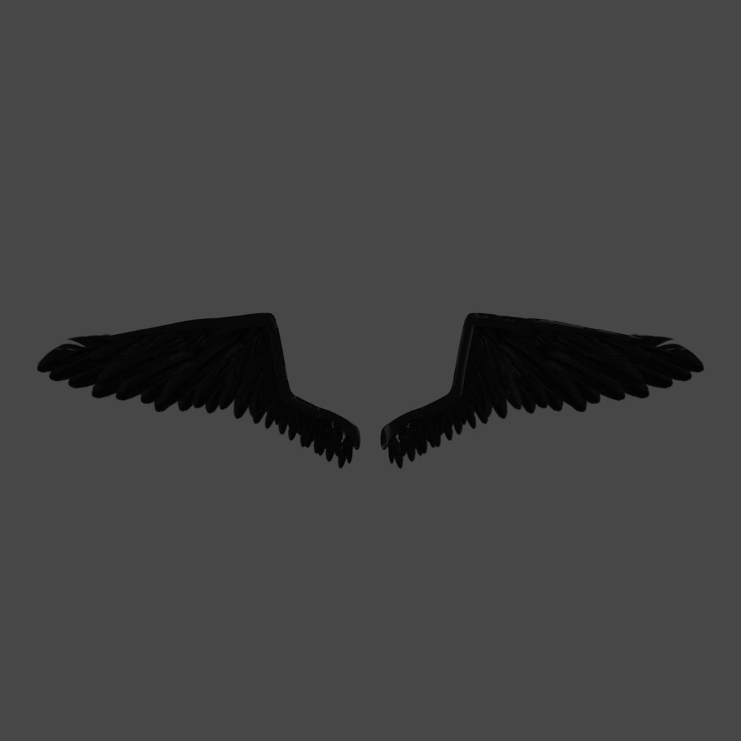 3D Black Wings Model - TurboSquid 1513033