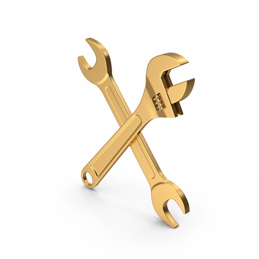 3D Gold Wrench Settings Symbol - TurboSquid 2308618