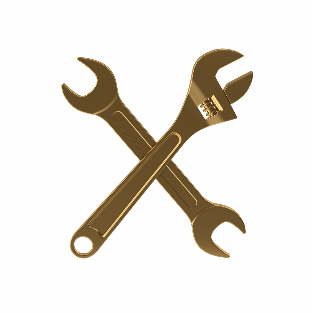 3D Gold Wrench Settings Symbol - TurboSquid 2308618