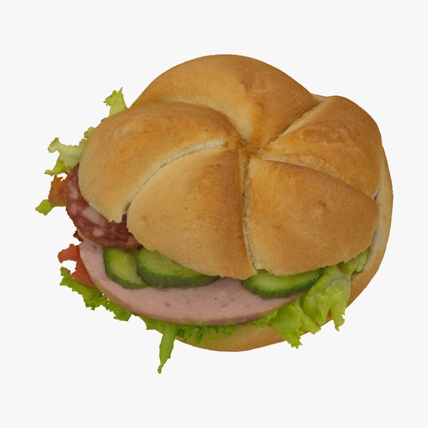 modelo 3d Kaiser Roll Sandwich 01 RAW SCAN - TurboSquid 1683137