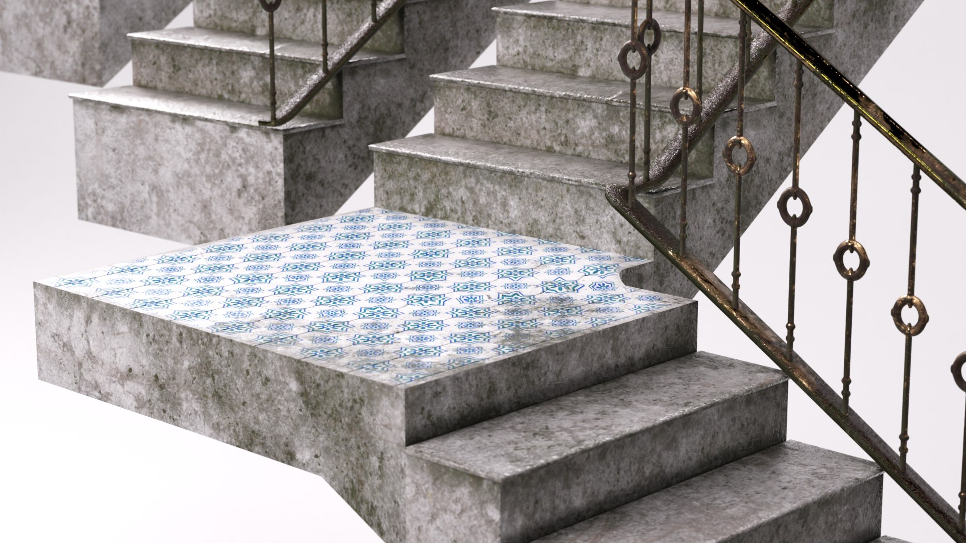 Old Stairs Pack Model - TurboSquid 2383056