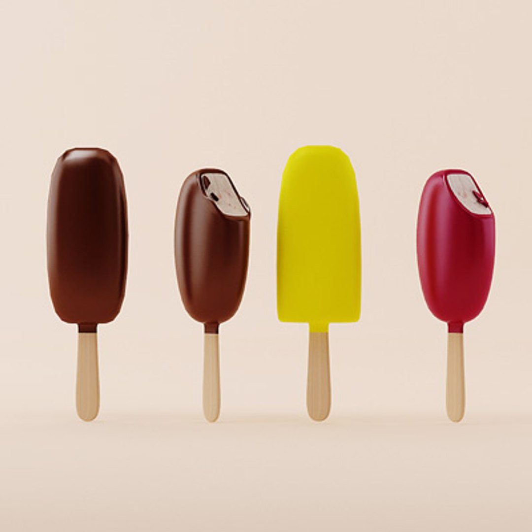 3d ice cream set model