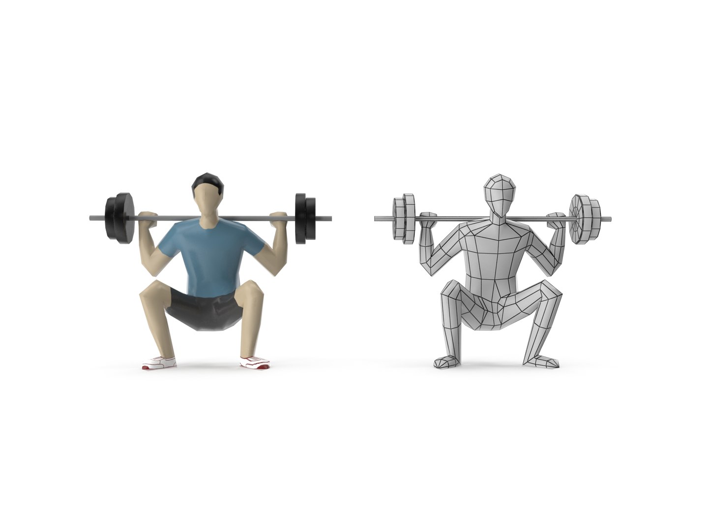 3D Model Man Weight Lifting - TurboSquid 1594399