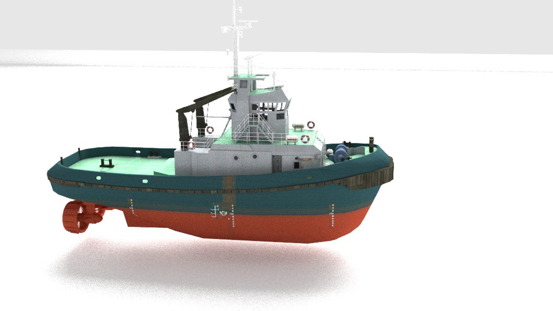 3d Tug Boat Model