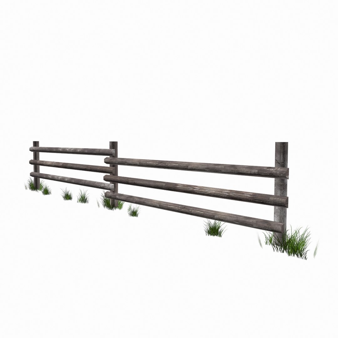 3D Rustic fence - Wooden Low Poly model - TurboSquid 1937751