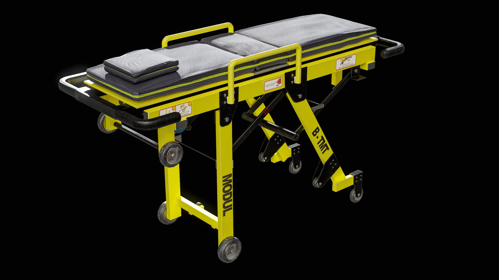3D Powered Ambulance Stretcher Trolley Bed B-TMT PBR model - TurboSquid ...