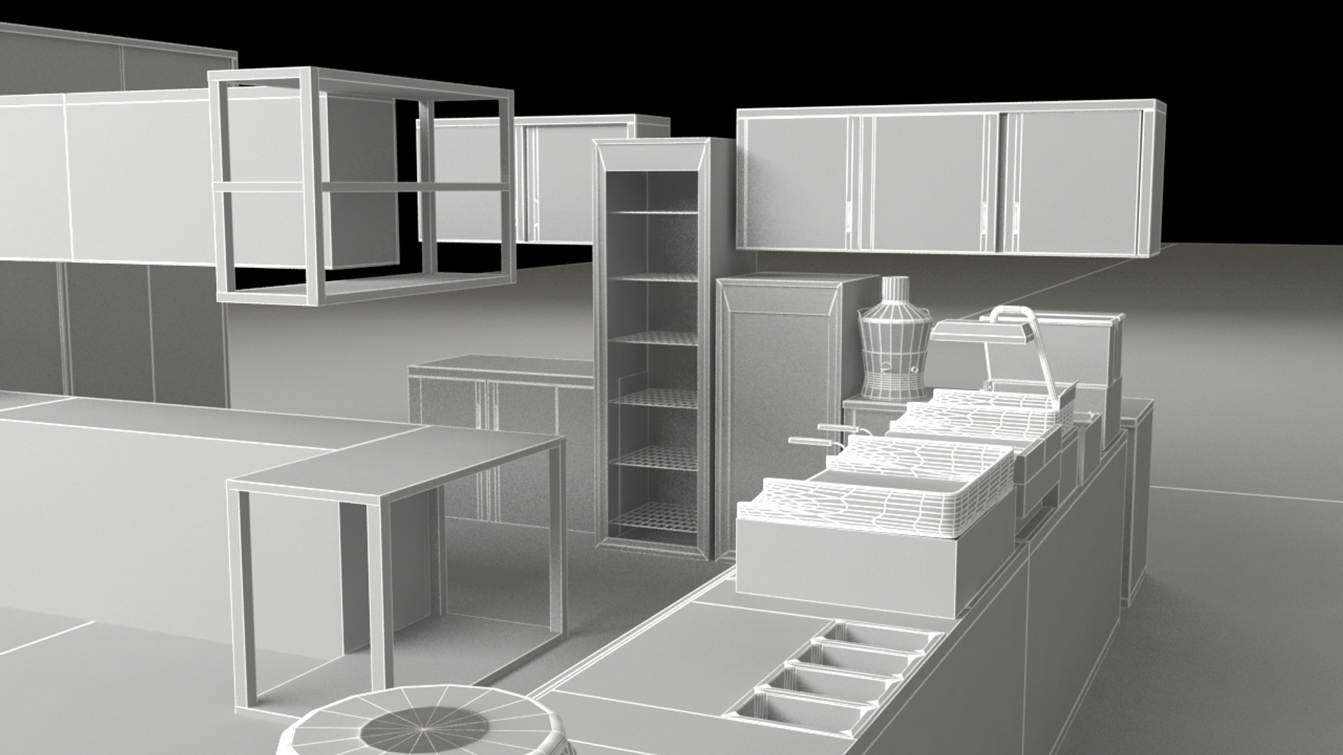 Cafe Kitchen 3d Model