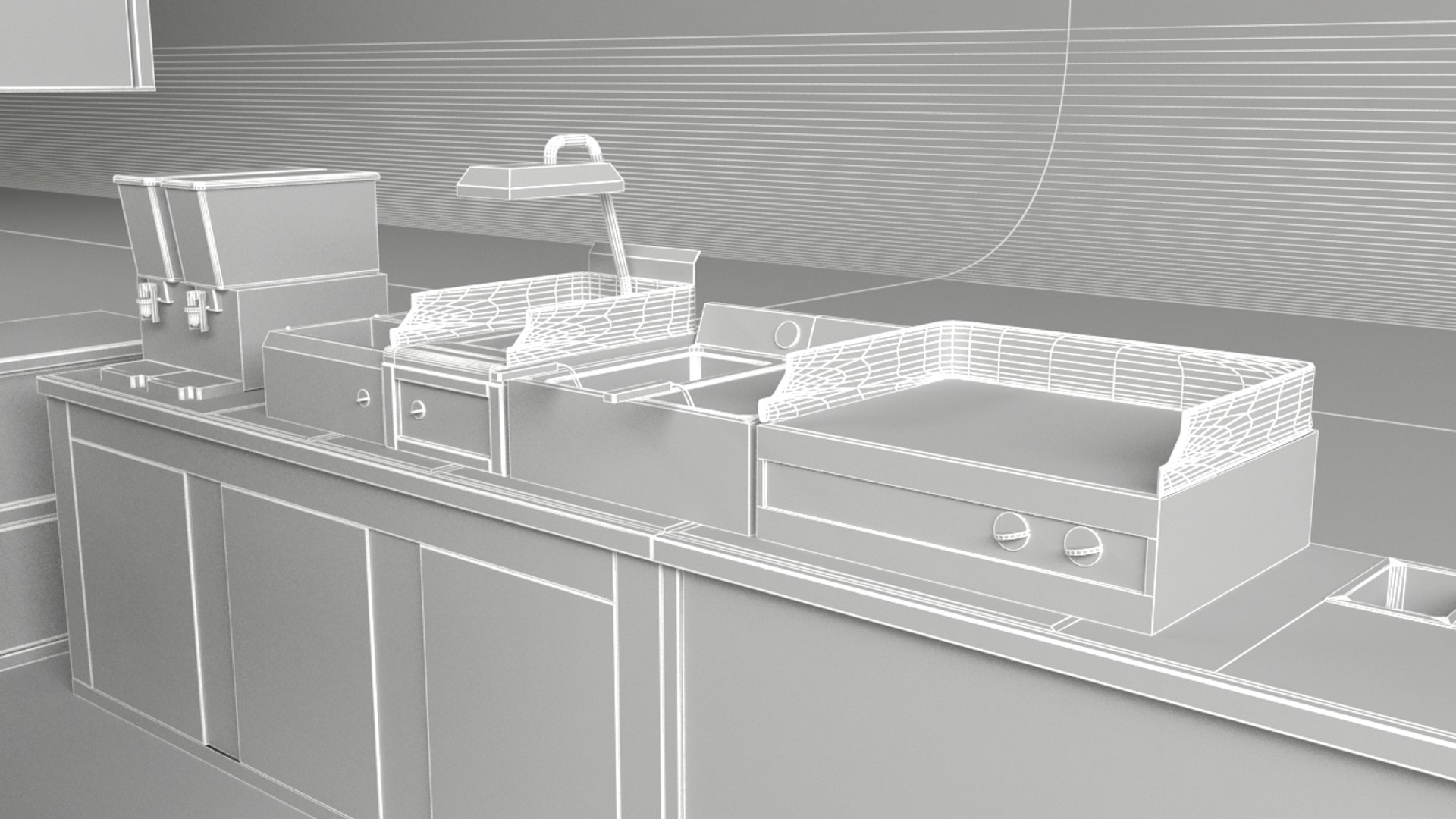 Cafe Kitchen 3d Model