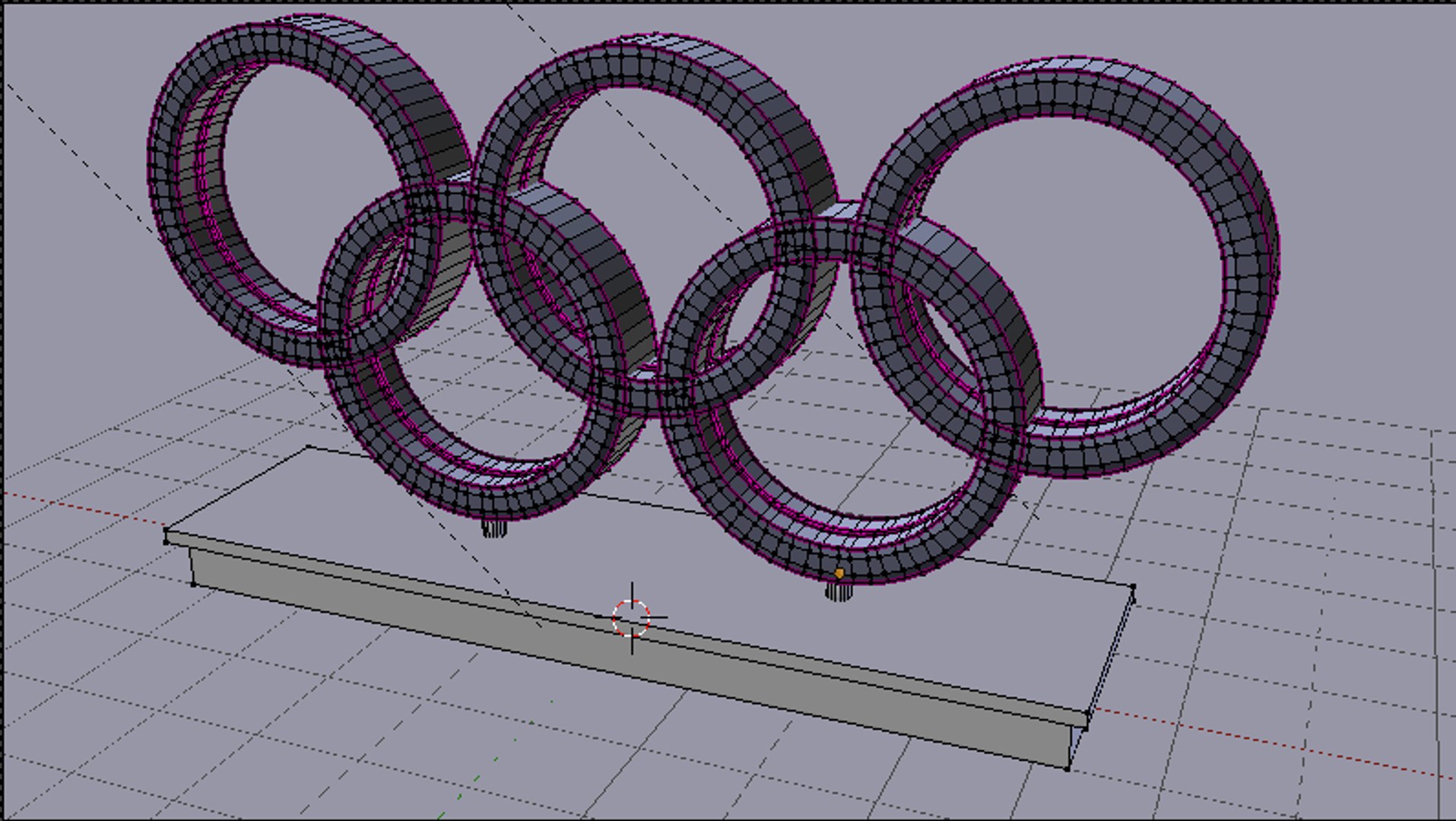 3d Model Low-poly Olympics Rings
