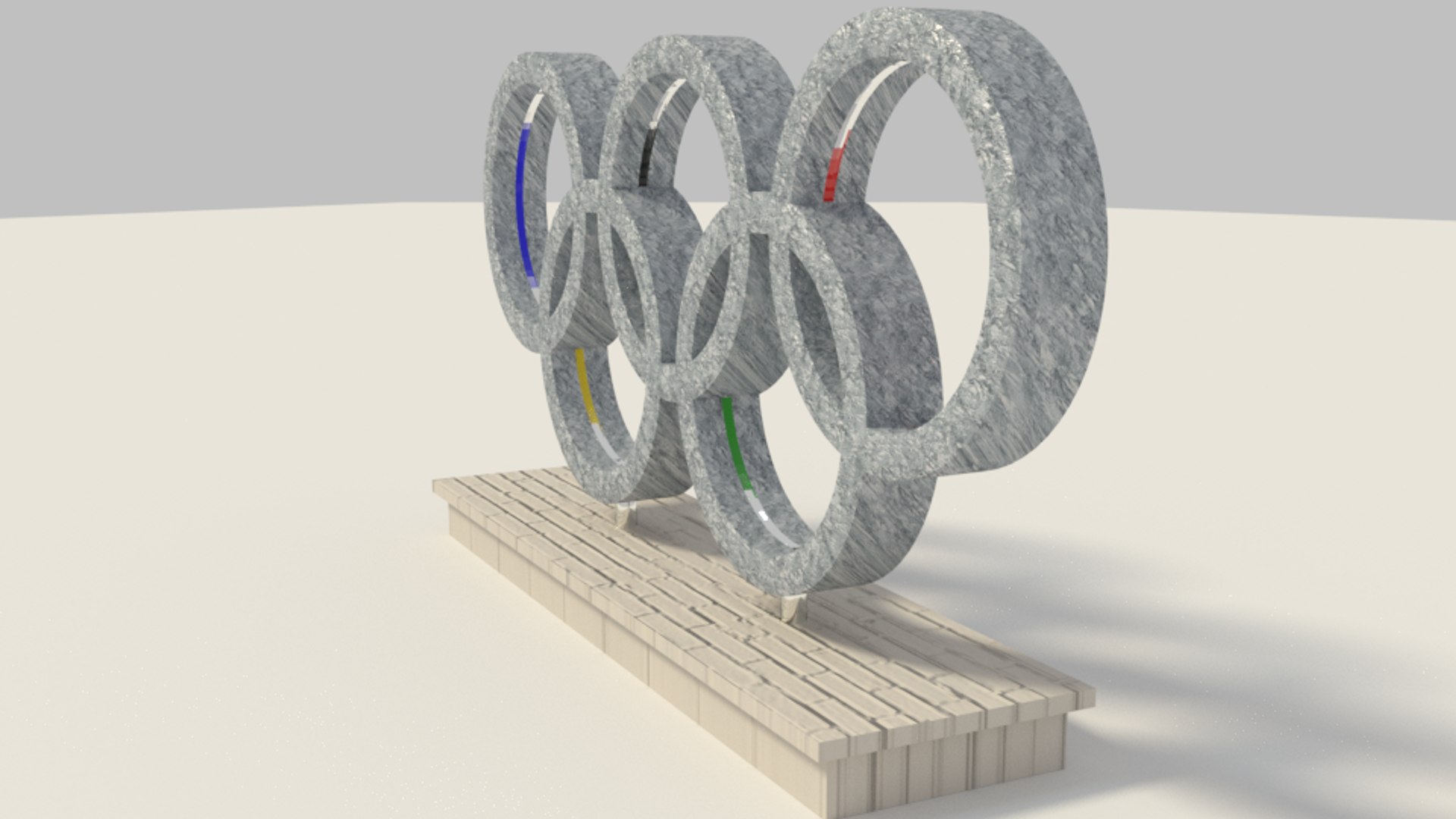 3d Model Low-poly Olympics Rings