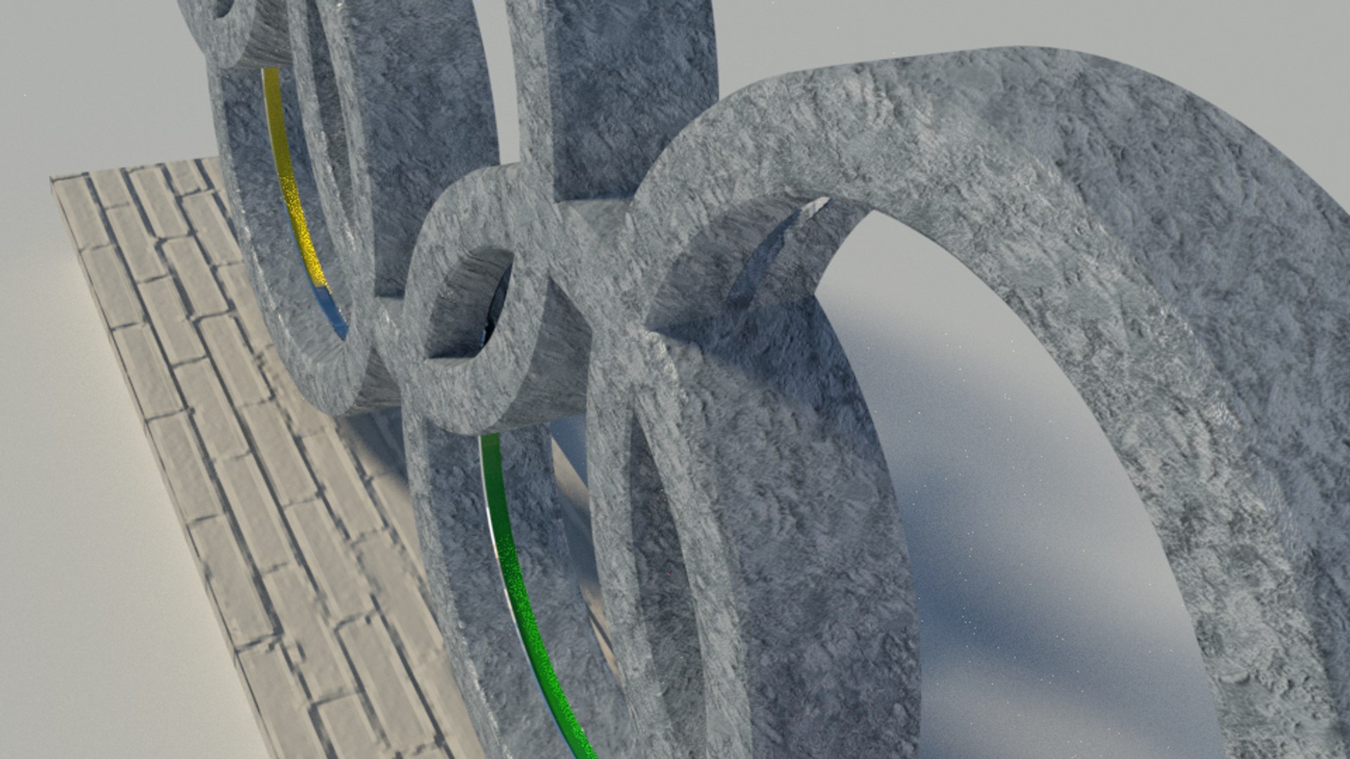 3d Model Low-poly Olympics Rings