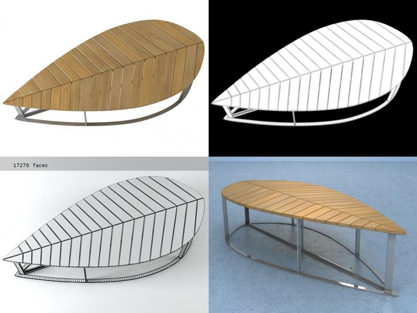 Free 3D Leaf Bench Model - TurboSquid 1172886
