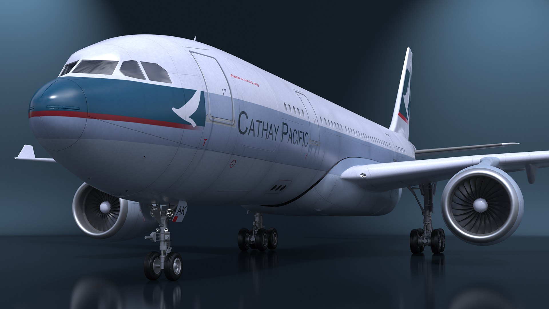Cathay Pacific Airbus A330 Rigged For Maya 3D - TurboSquid 2391988