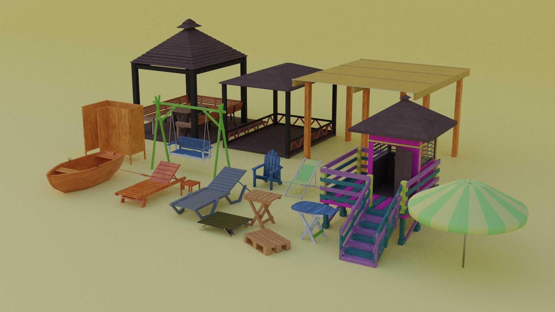 3D Beach Package 4K - TurboSquid 1980341