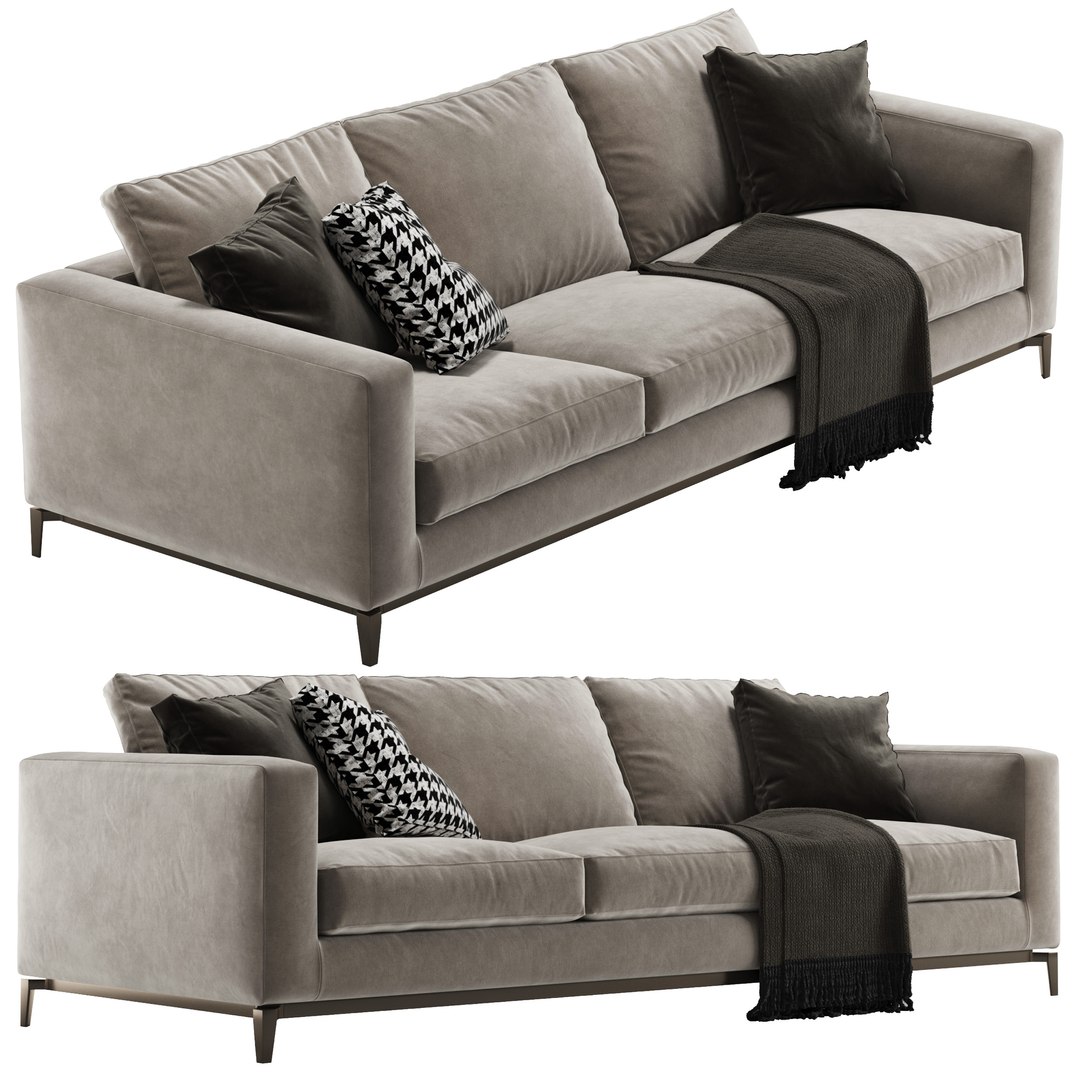 Minotti Andersen Sofa 3 Seats 3D Model - TurboSquid 2125819