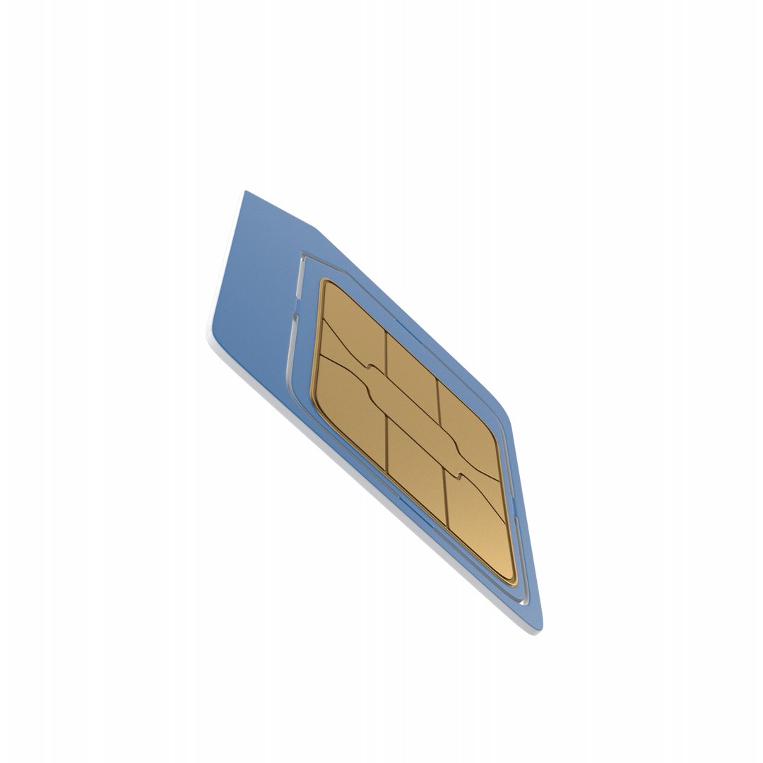 3D Blue Micro Sim Card Model - TurboSquid 2033507