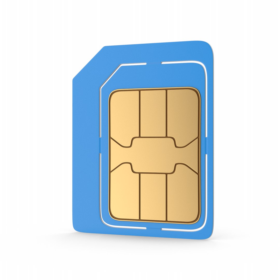 3D Blue Micro Sim Card Model - TurboSquid 2033507