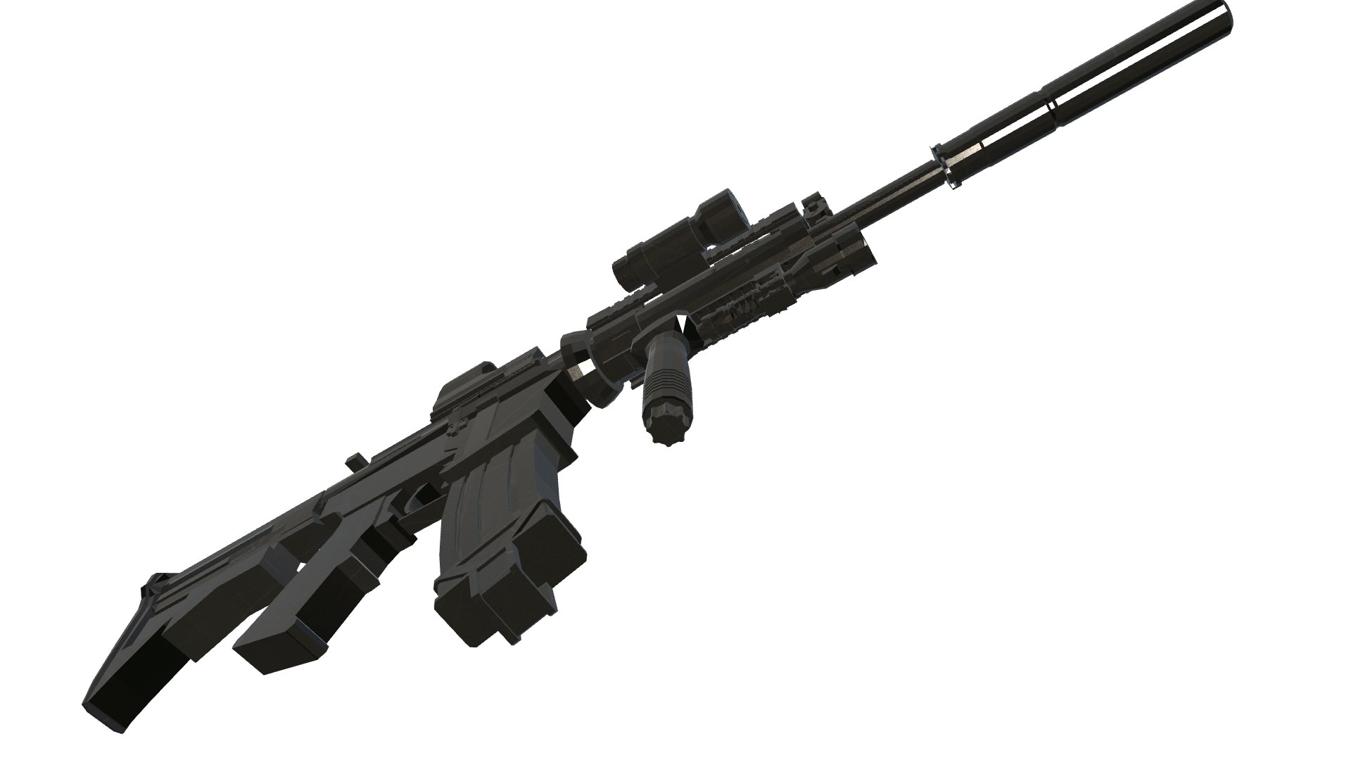 Low Poly Fully Equipped M4 3D Model - TurboSquid 2219254