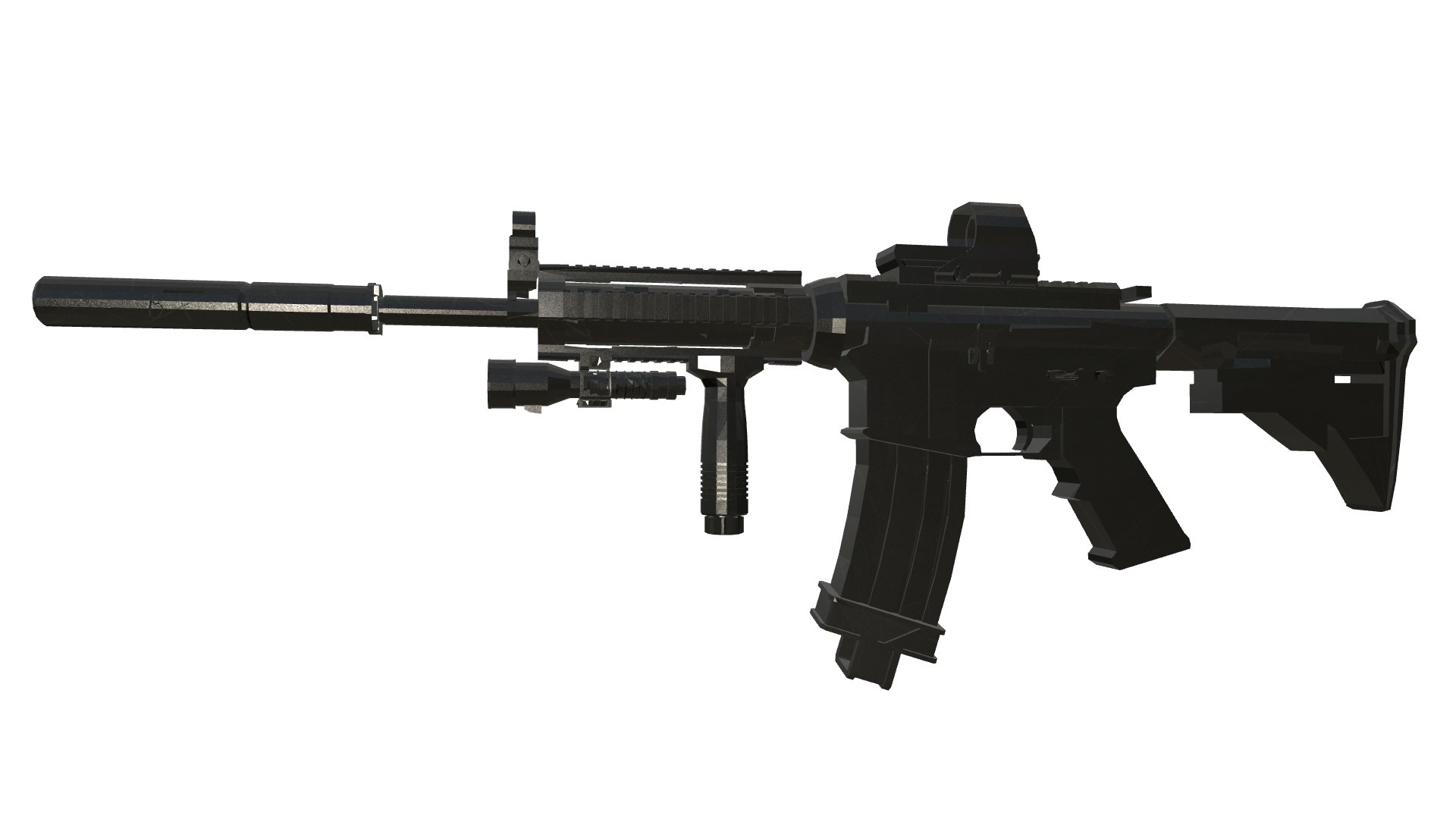 Low Poly Fully Equipped M4 3D Model - TurboSquid 2219254