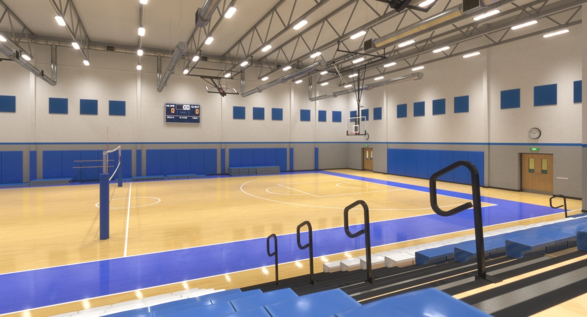 Realistic school gym interiors 3D model - TurboSquid 1360982