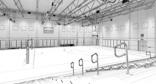 Realistic school gym interiors 3D model - TurboSquid 1360982
