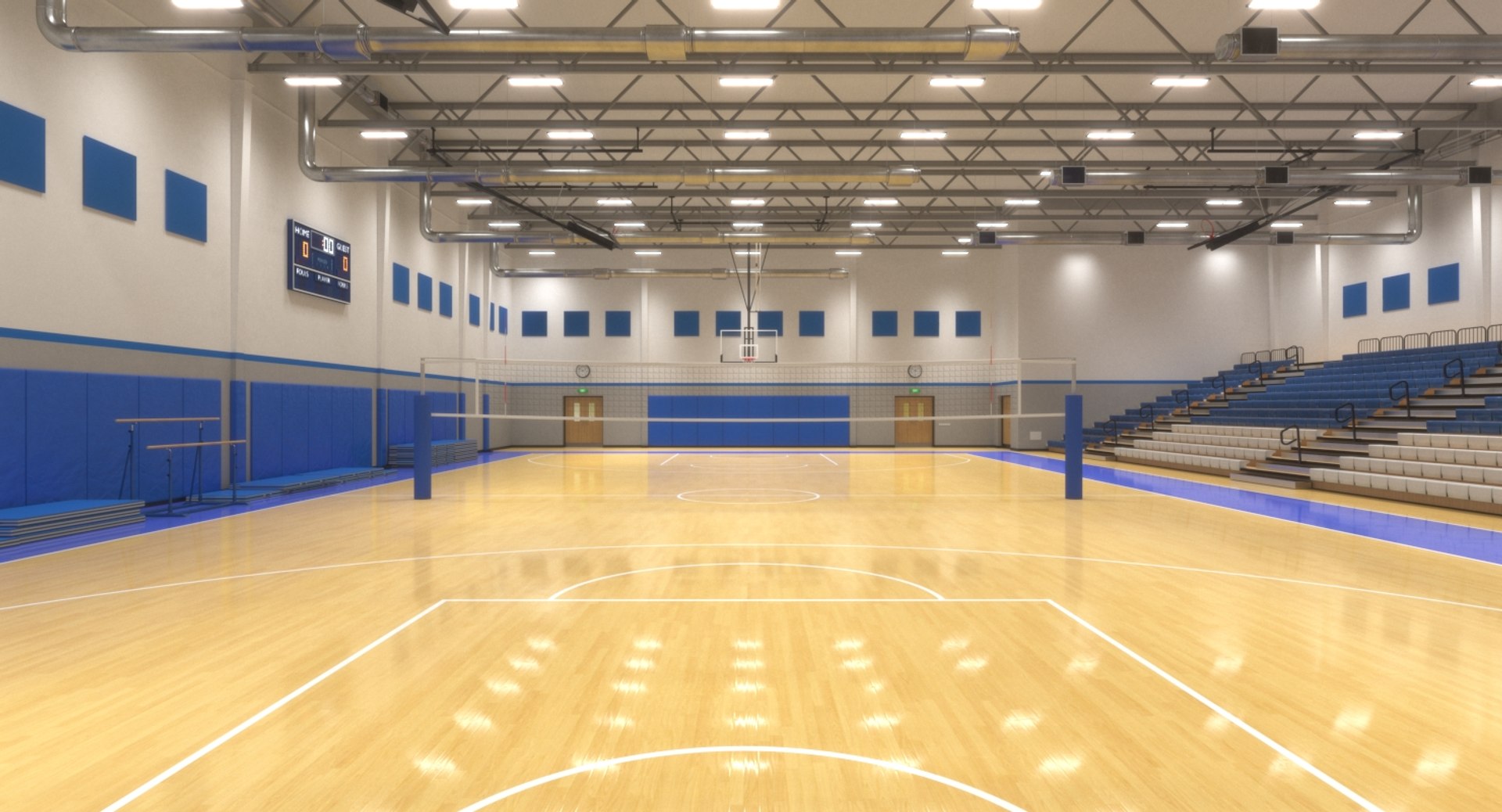 Realistic school gym interiors 3D model - TurboSquid 1360982