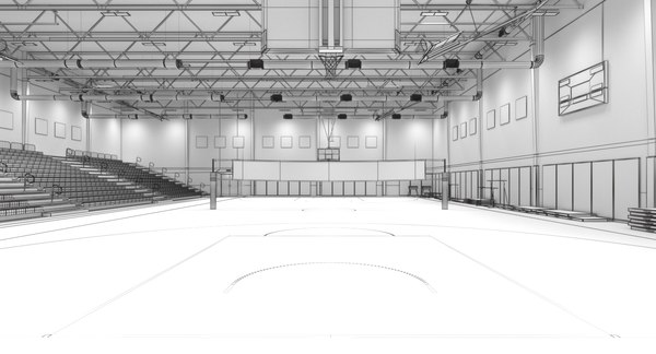 Realistic school gym interiors 3D model - TurboSquid 1360982
