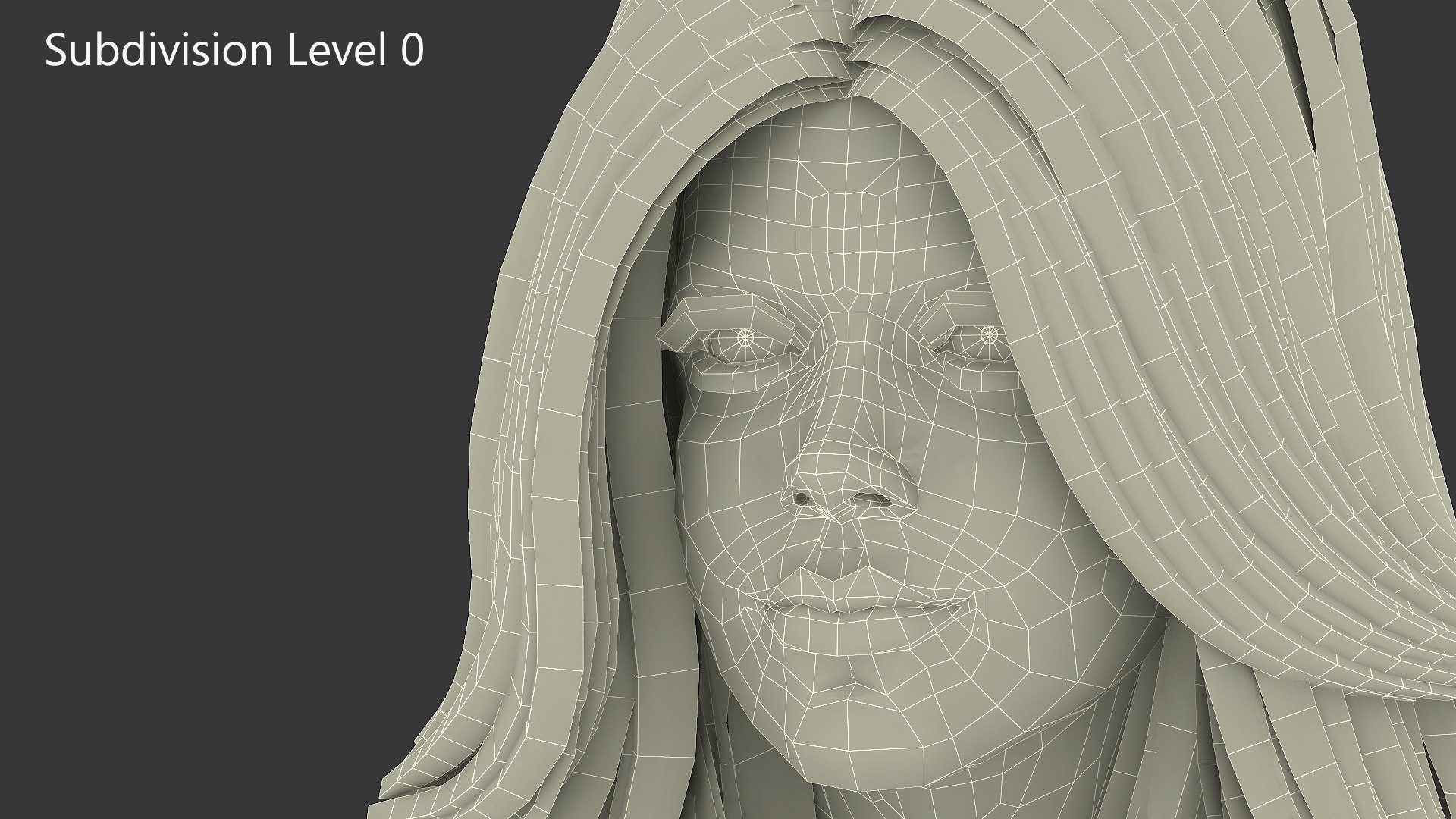 Teenage Girl Head With Long Dark Hair Model - TurboSquid 2368324