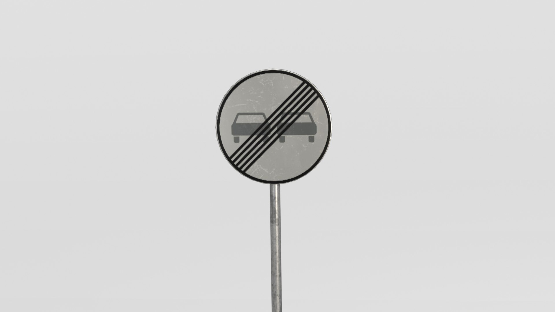 Traffic Sign End Of No Overtaking 3D - TurboSquid 2144661