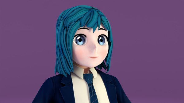 Girl anime school 3D model - TurboSquid 1691252